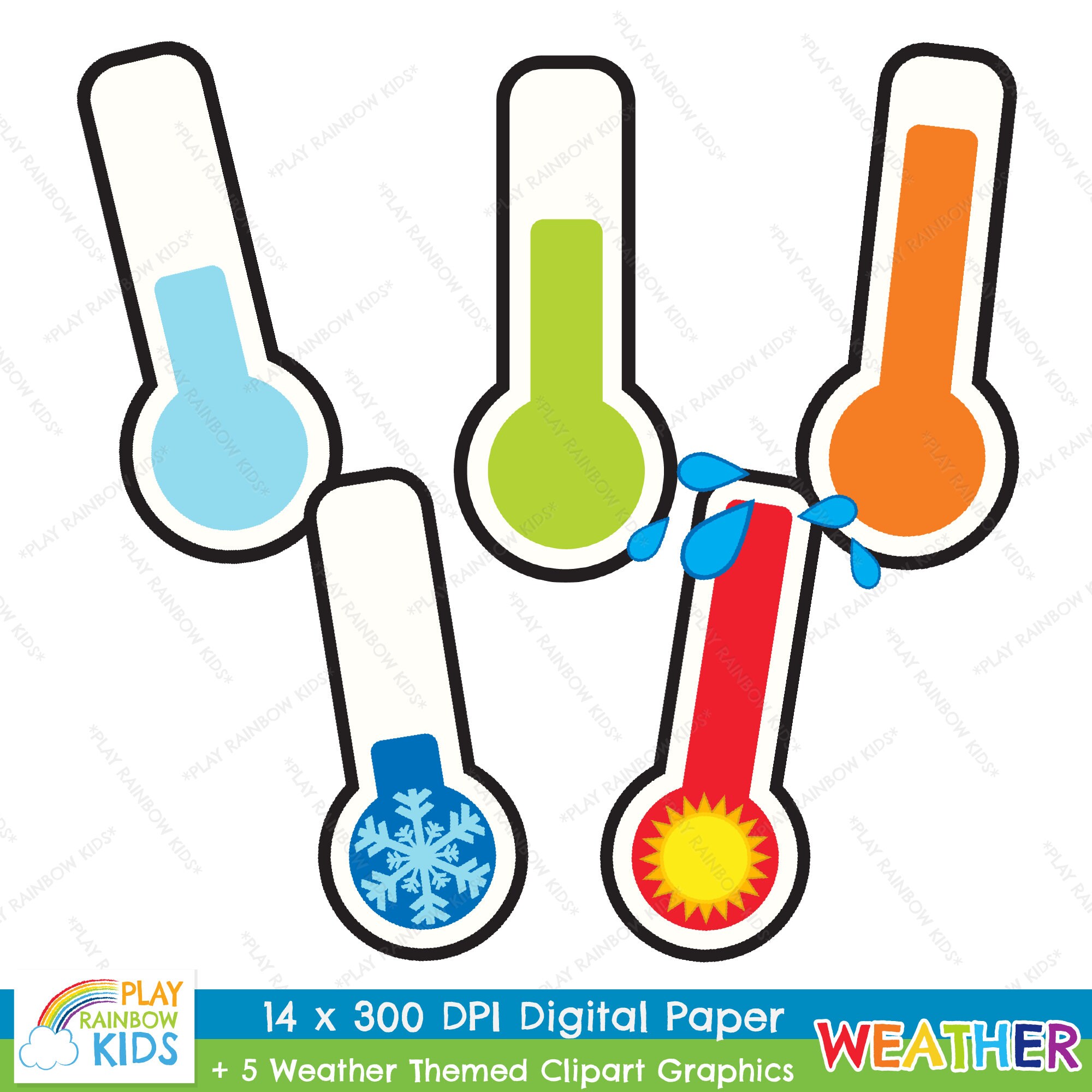 Weather Digital Paper | Weather Clipart | Weather Graphics | Weather ...