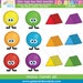 3D Shapes Clipart | Smiling Shapes| Math Clipart | Geometry | Instant ...