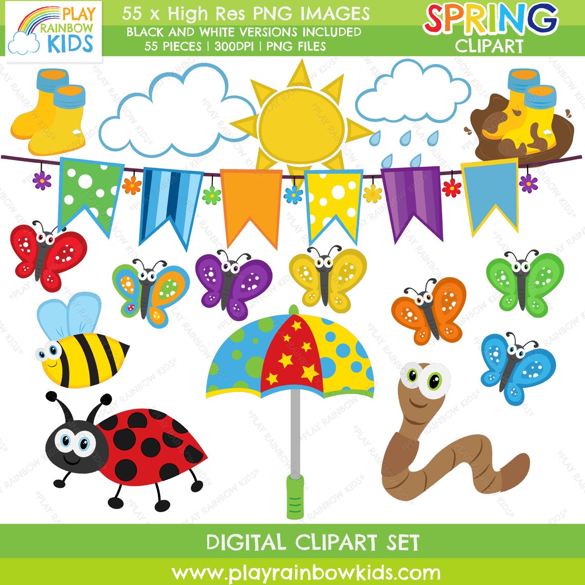 Clipart Bundle, Four Seasons Clipart, Spring, Summer, Winter, Fall ...