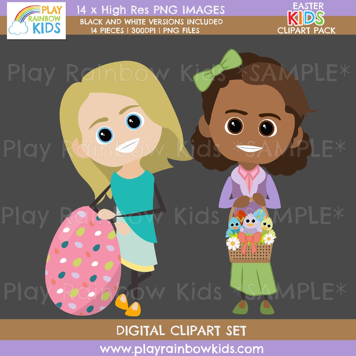 Easter Kids Clipart, Easter Clipart, Easter Graphics, Diversity Clipart ...