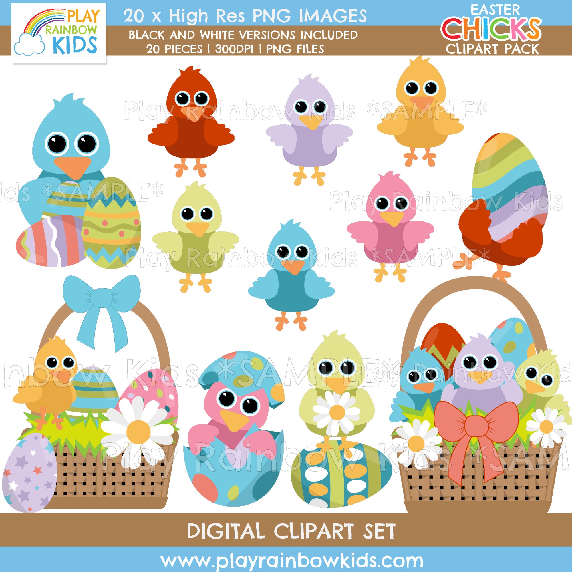 Easter Chicks Clipart Commercial Use Easter Clipart Easter - Etsy