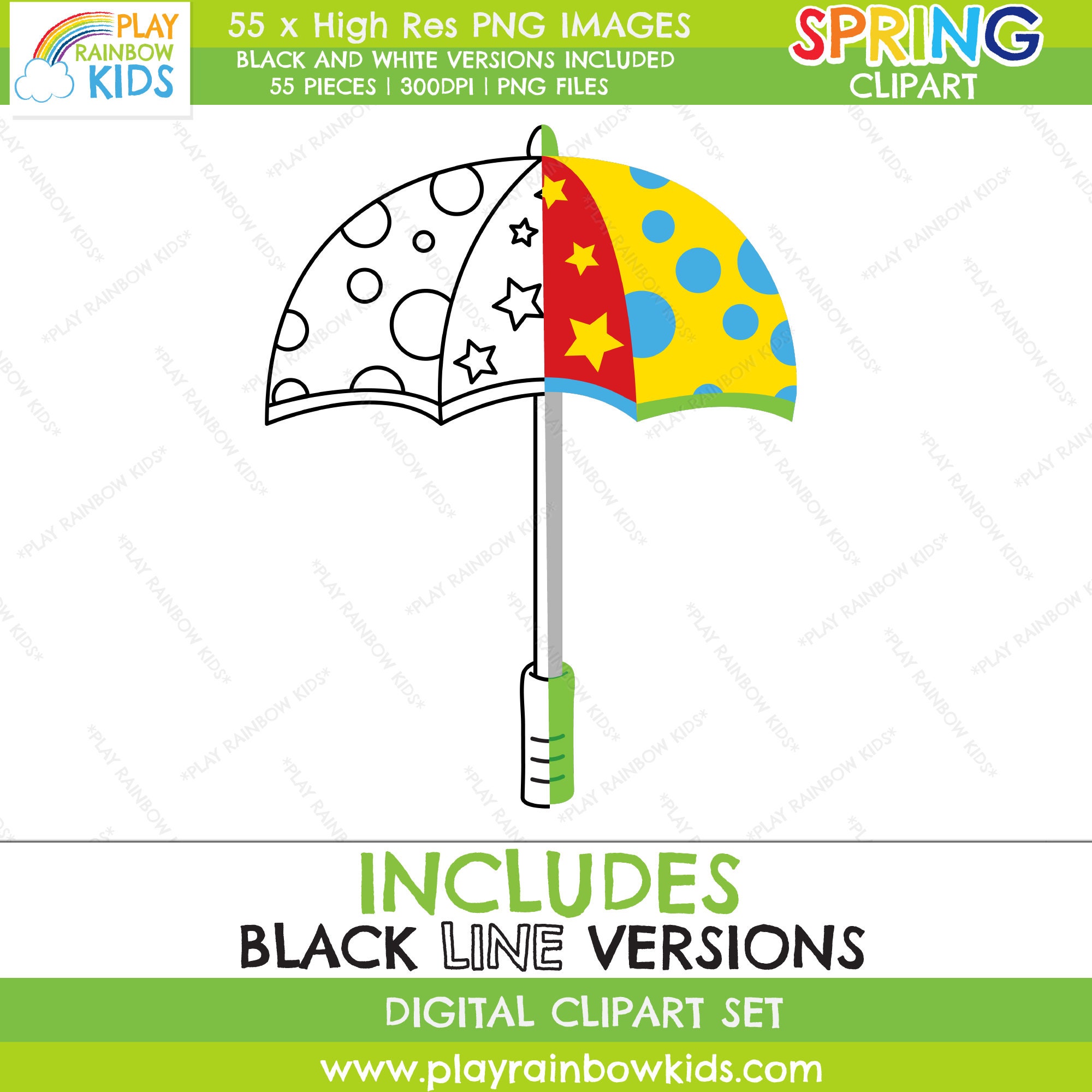 Spring Clipart - Instant Download - Butterfly, Ladybug, Daisy, Tulip ...