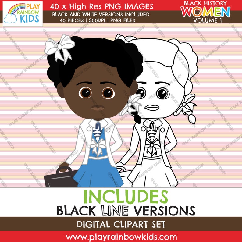 Black History Month Clipart, Women, Maya Angelou, Rosa Parks, Sojourner ...