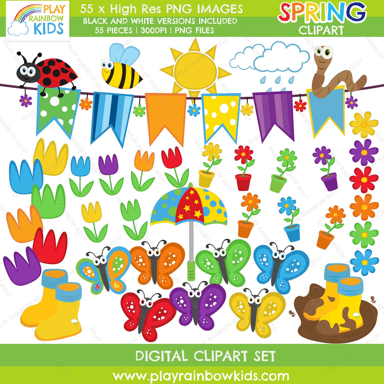Clipart Bundle, Four Seasons Clipart, Spring, Summer, Winter, Fall ...