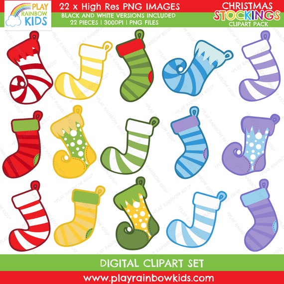 Black And White Christmas Stocking Clip Art