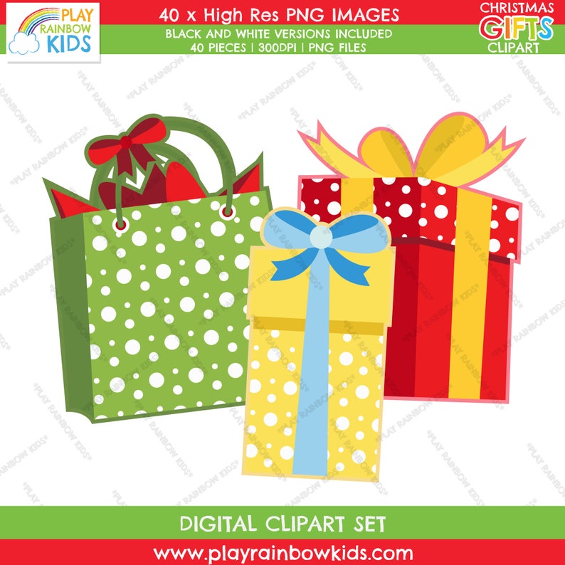 Gifts Clip Art Christmas Clipart Holiday Card Making Shopping Bag ...