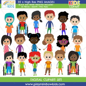 Kids Diversity Clipart. Kids on Wheelchair, Disability Clipart ...