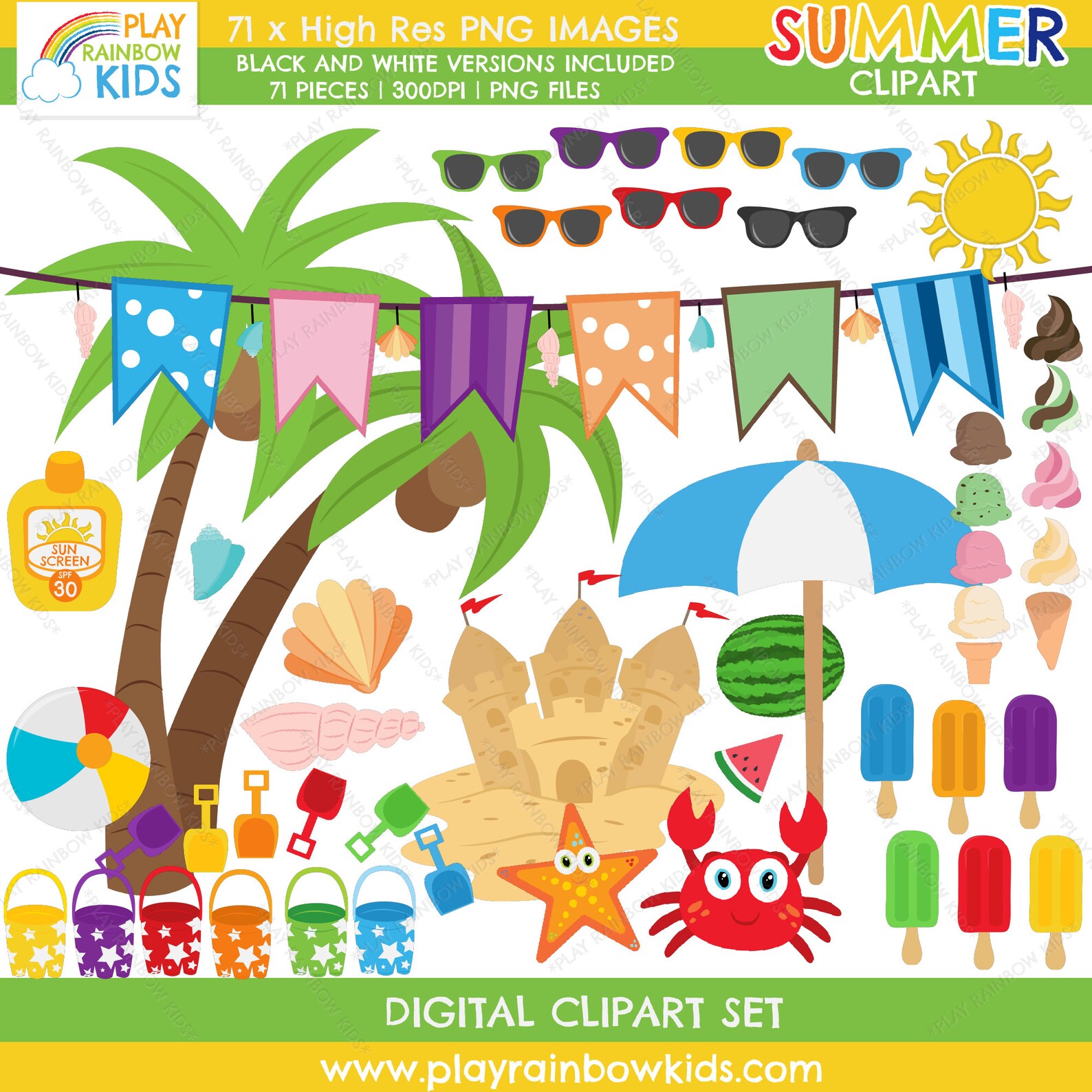 Clipart Bundle, Four Seasons Clipart, Spring, Summer, Winter, Fall ...