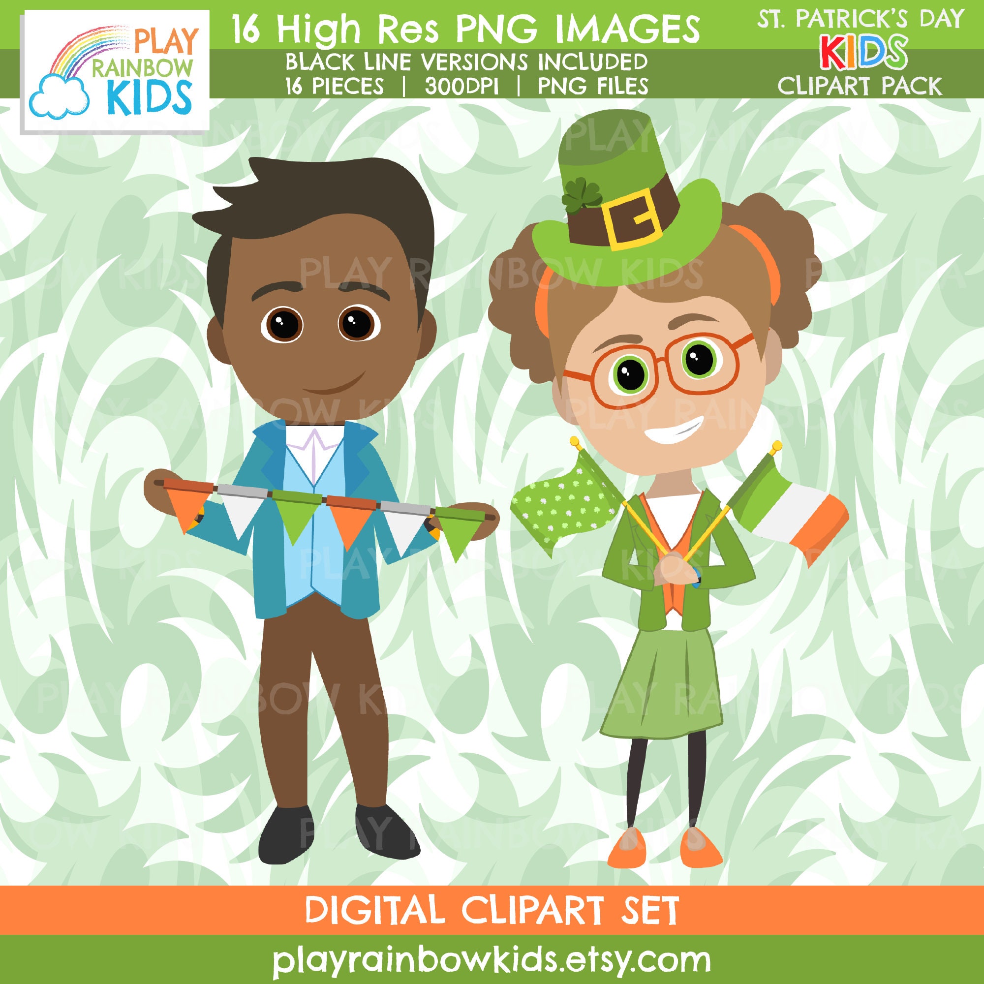 St. Patrick's Day Clipart, Kids Clipart, St Patricks Day PNG, Diversity ...