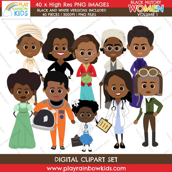 Black History Month Clipart Women Maya Angelou Rosa Parks - Etsy Finland