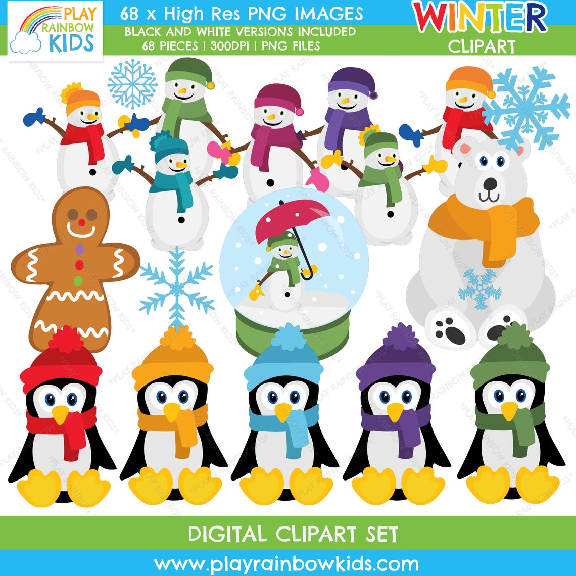 Clipart Bundle Four Seasons Clipart Spring Summer Winter - Etsy