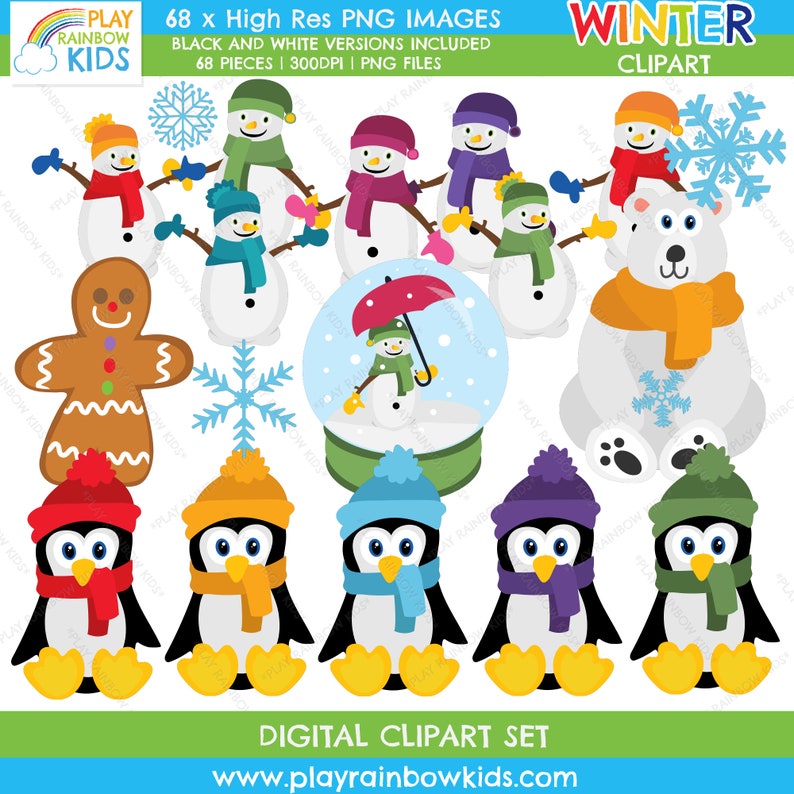 Clipart Bundle, Four Seasons Clipart, Spring, Summer, Winter, Fall ...