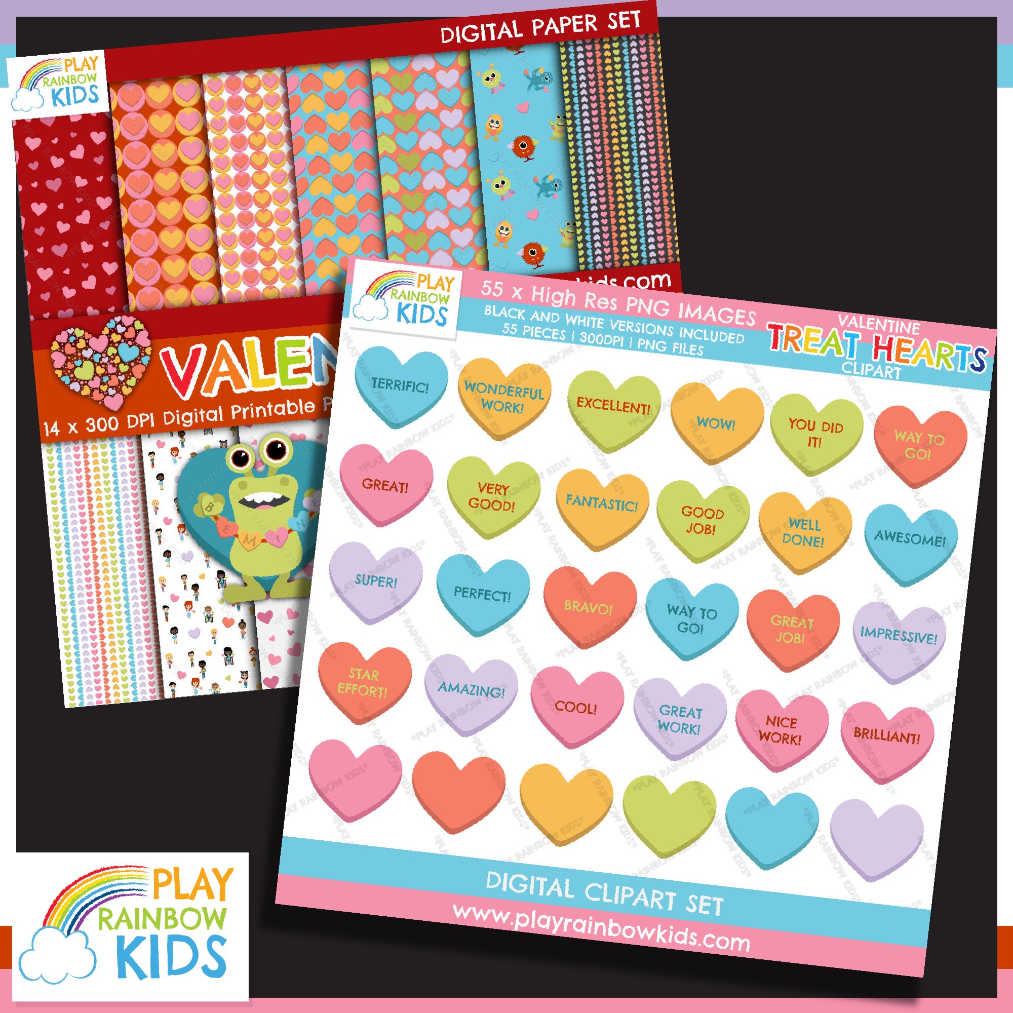 Valentine Clipart Bundle Clipart Bundle Valentine's Day | Etsy