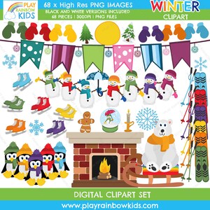 Clipart Bundle, Four Seasons Clipart, Spring, Summer, Winter, Fall ...