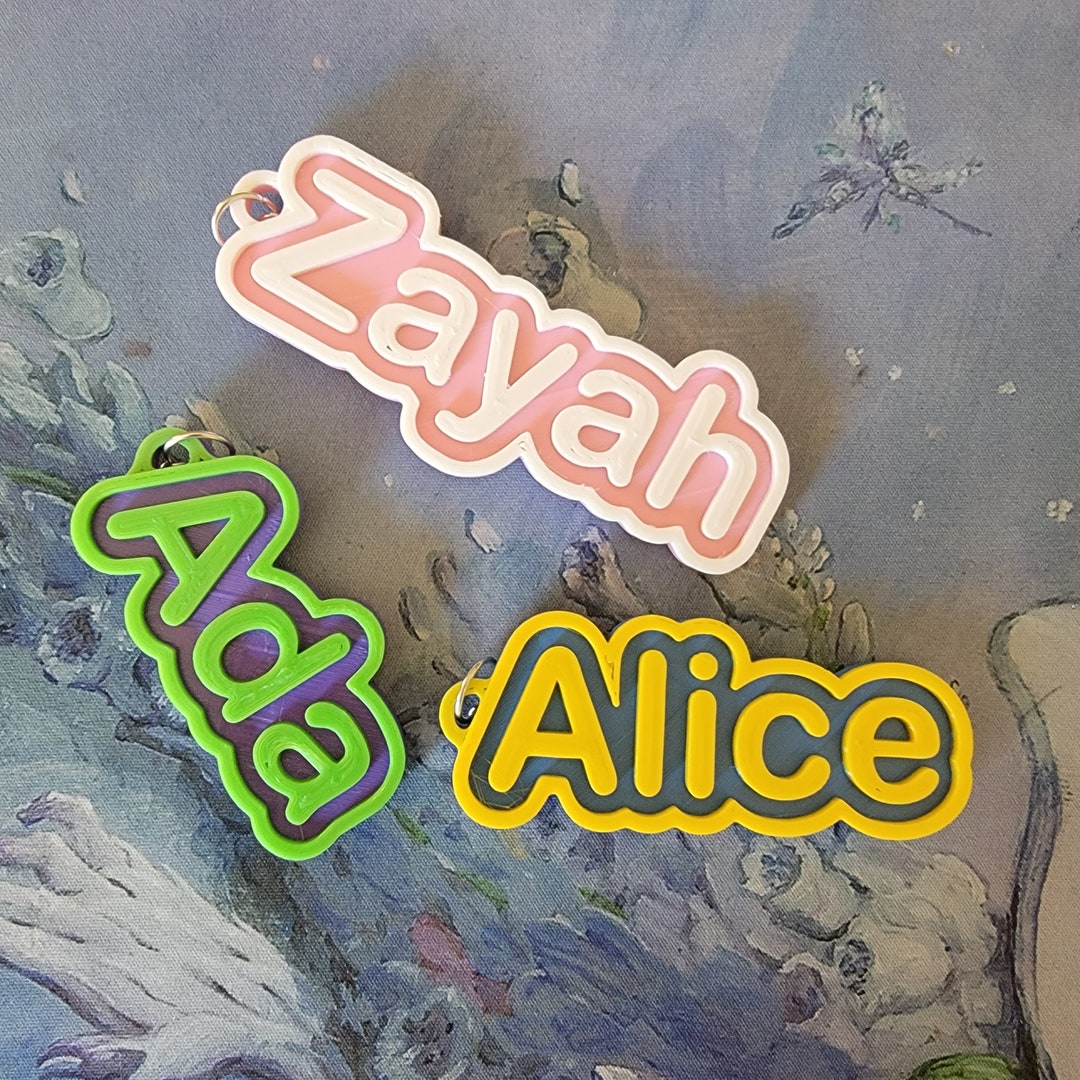 3d Printed Personalised Name Keychains - Etsy