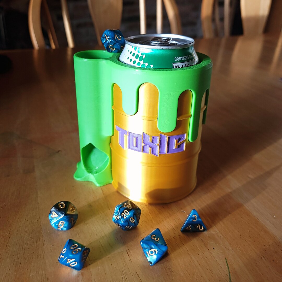 Toxic Sludge Barrel Dice Tower Can Cup 3d Printed Insulated Drink ...