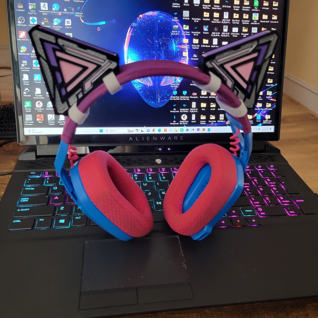 Futuristic Cyberpunk Cat Ears for Gaming Headsets - Etsy