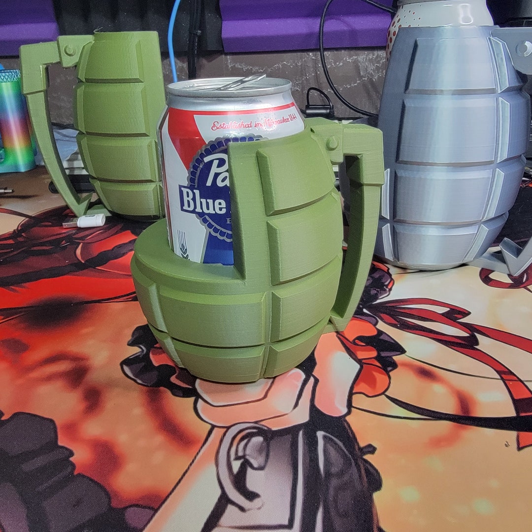 Grenade Gauntlet Can Cup 12oz and 16oz Hero Cosplay Insulated Beverage ...