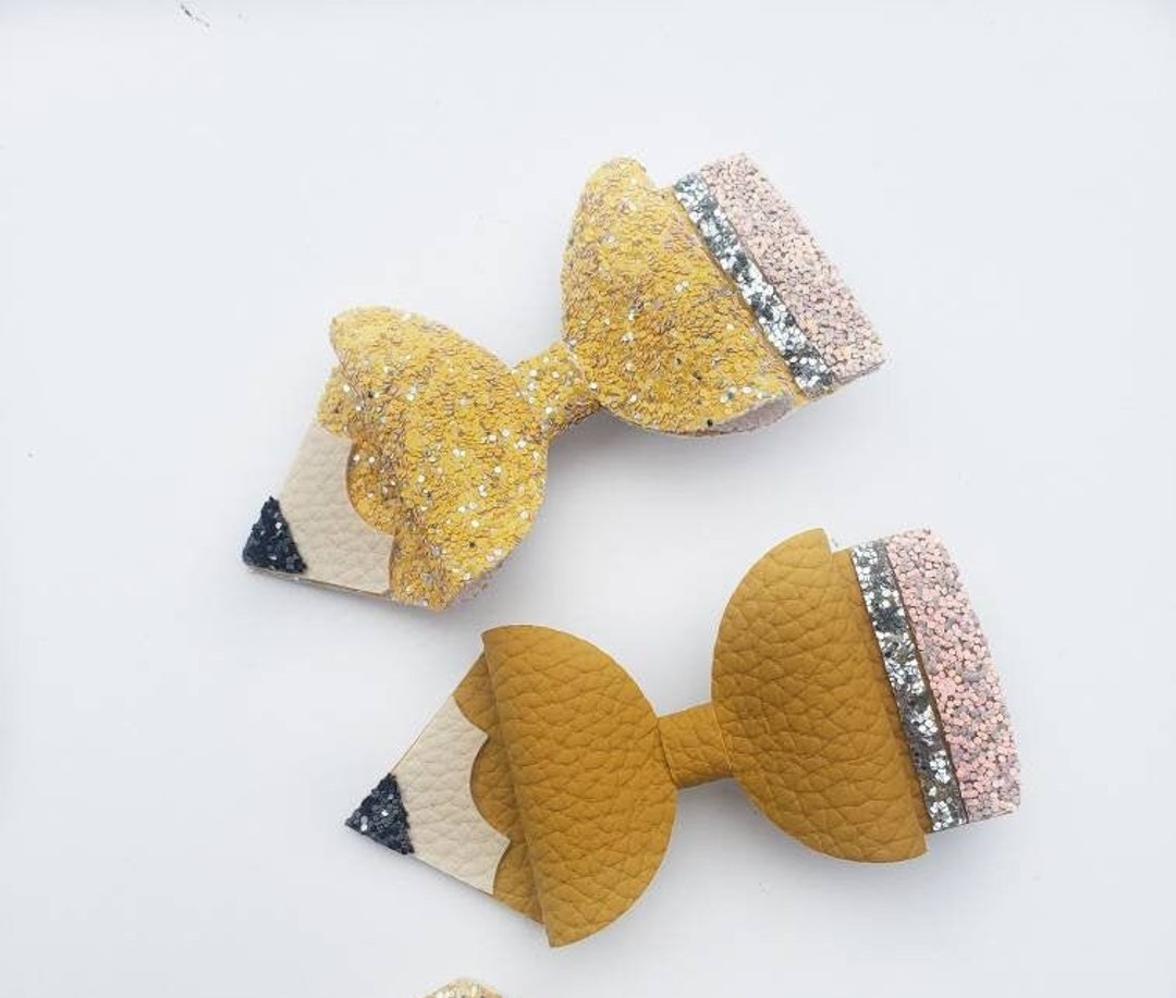 You Choose Pencil Hair Bow, Back to School Bows. - Etsy