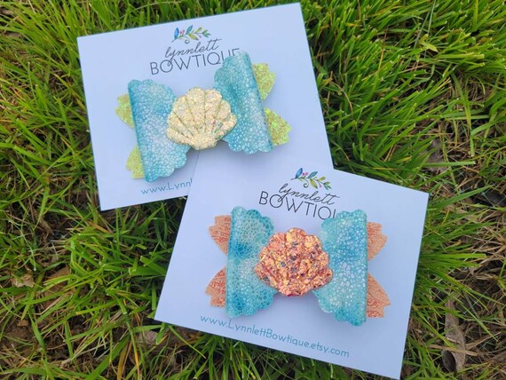You Choose Sea Shell Hair Bow Beach Hair Bow Ocean Hair Bow - Etsy