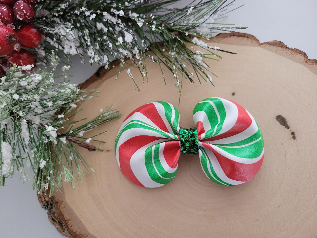 Christmas Hair Bow, Peppermint Swirl Hair Bow, Christmas Candy Hair Bow ...