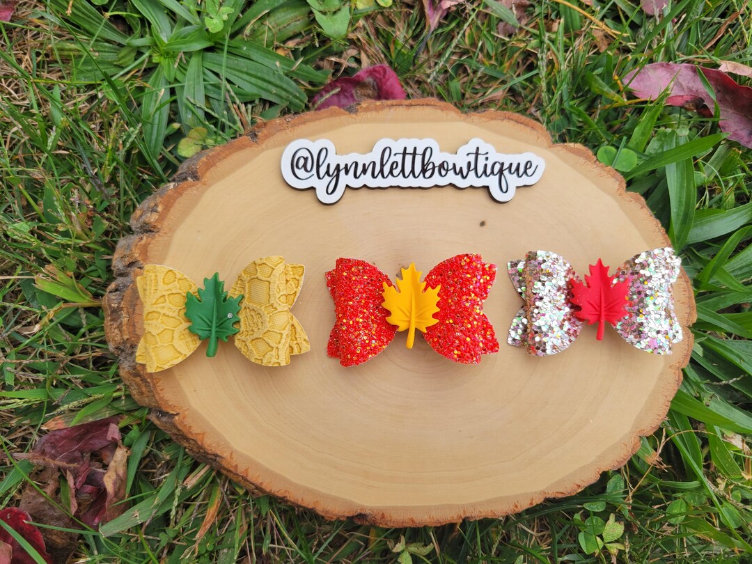 Thanksgiving Hair Bow, Fall Leaves Hair Bow, Fall Leaf Hair Bow, Mini ...