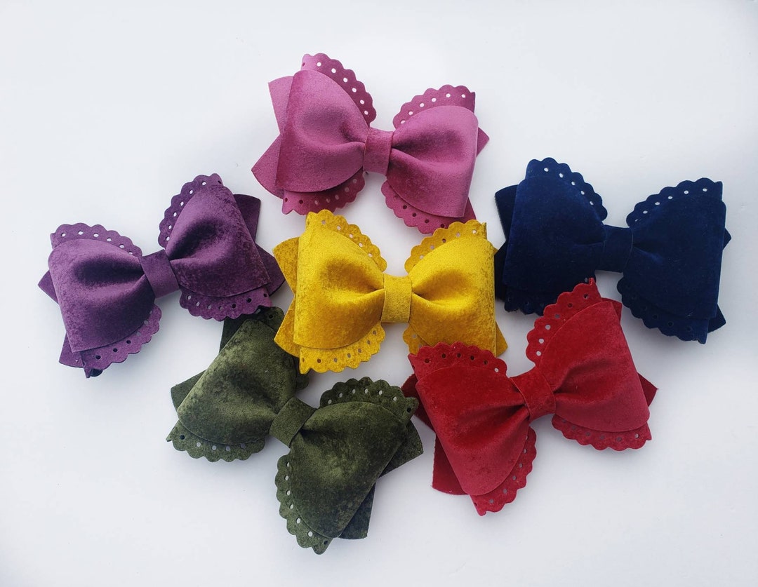 You Choose Velvet Hair Bows, 4 Inch Velvet Bows, Holiday Hair Bows ...