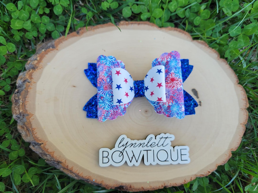 4th of July Hair Bow, Fireworks Hair Bow - Etsy