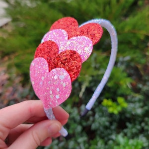Valentines Day Headband, Glitter Headband, Girls Valentine's Day Heart ...