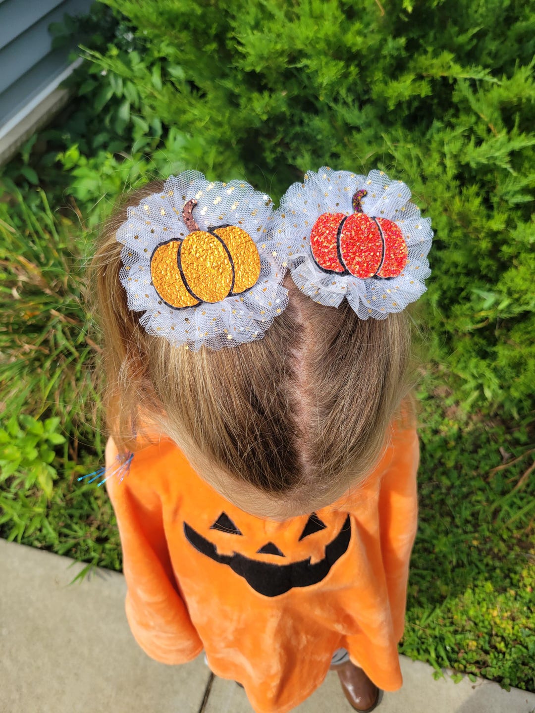 Pumpkin Puff Hair Clips, Pumpkin Hair Bows, Fall Hair Bows, Fall ...