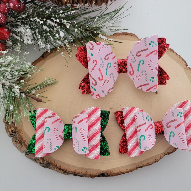 Candy Cane Hair Bow - Etsy