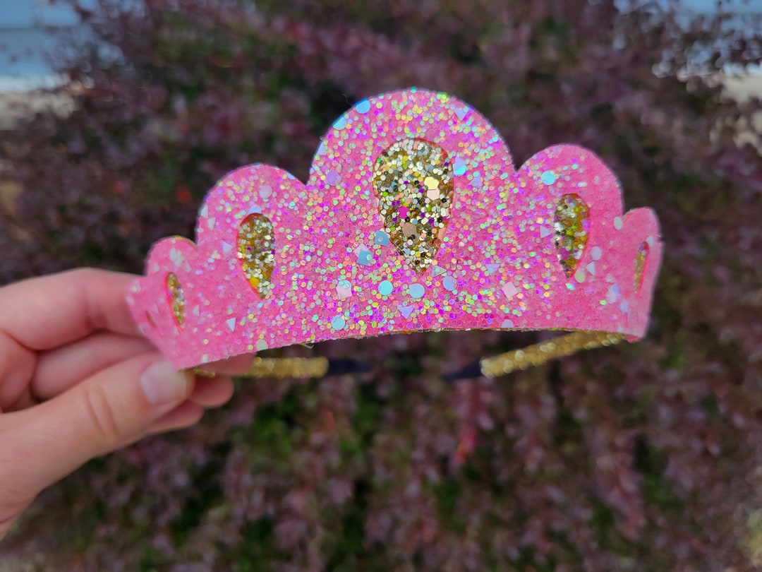 Pink Tiara, Pink Princess Crown, Girls Princess Crown, Pagent Crown ...