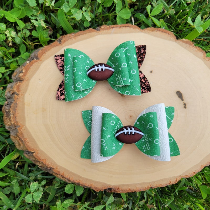 Football Hair Bow - Etsy