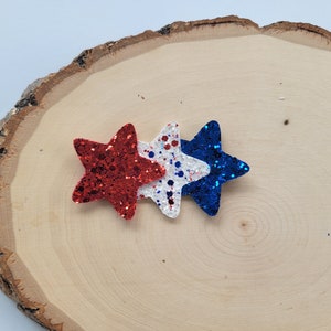 Patriotic Star Clips, Red White Blue Star Clips, 4th of July Hair ...