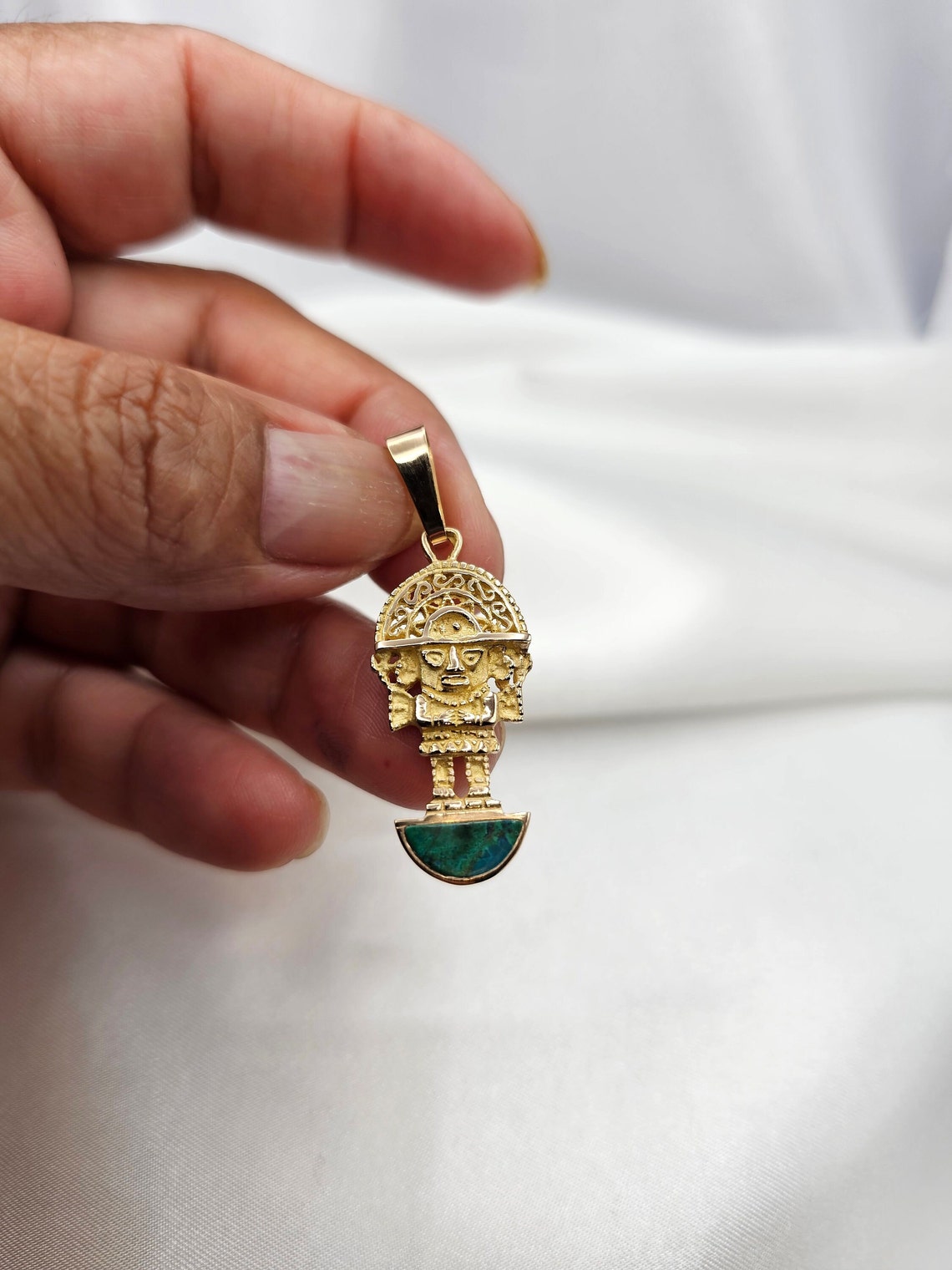 18k Solid Gold Pendants Peruvian Jewelry Healing God Inca - Etsy