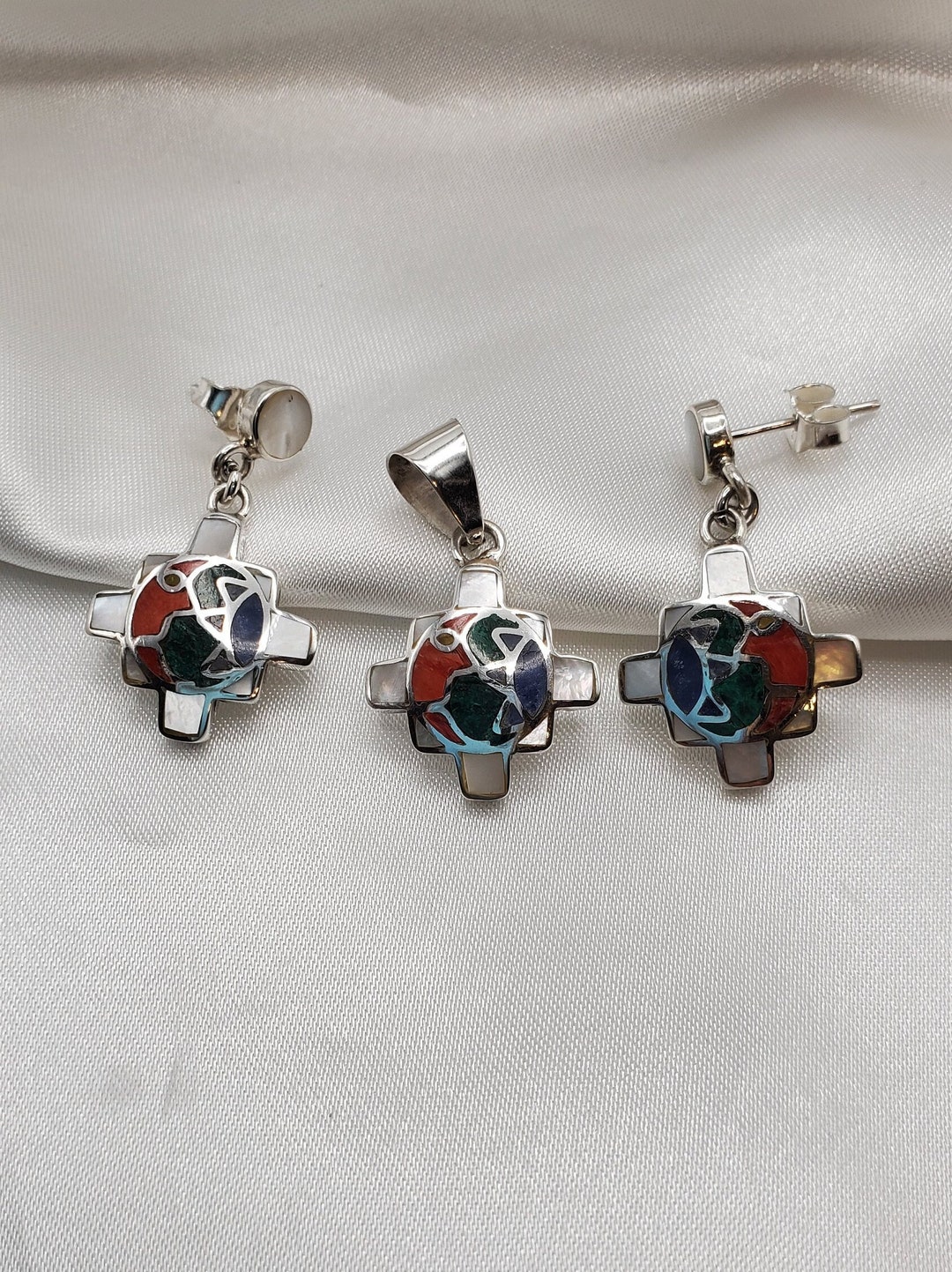 Silver.950 Chakana Sets, Peruvian Handcrafted, Peruvian Jewelry, Gifts ...