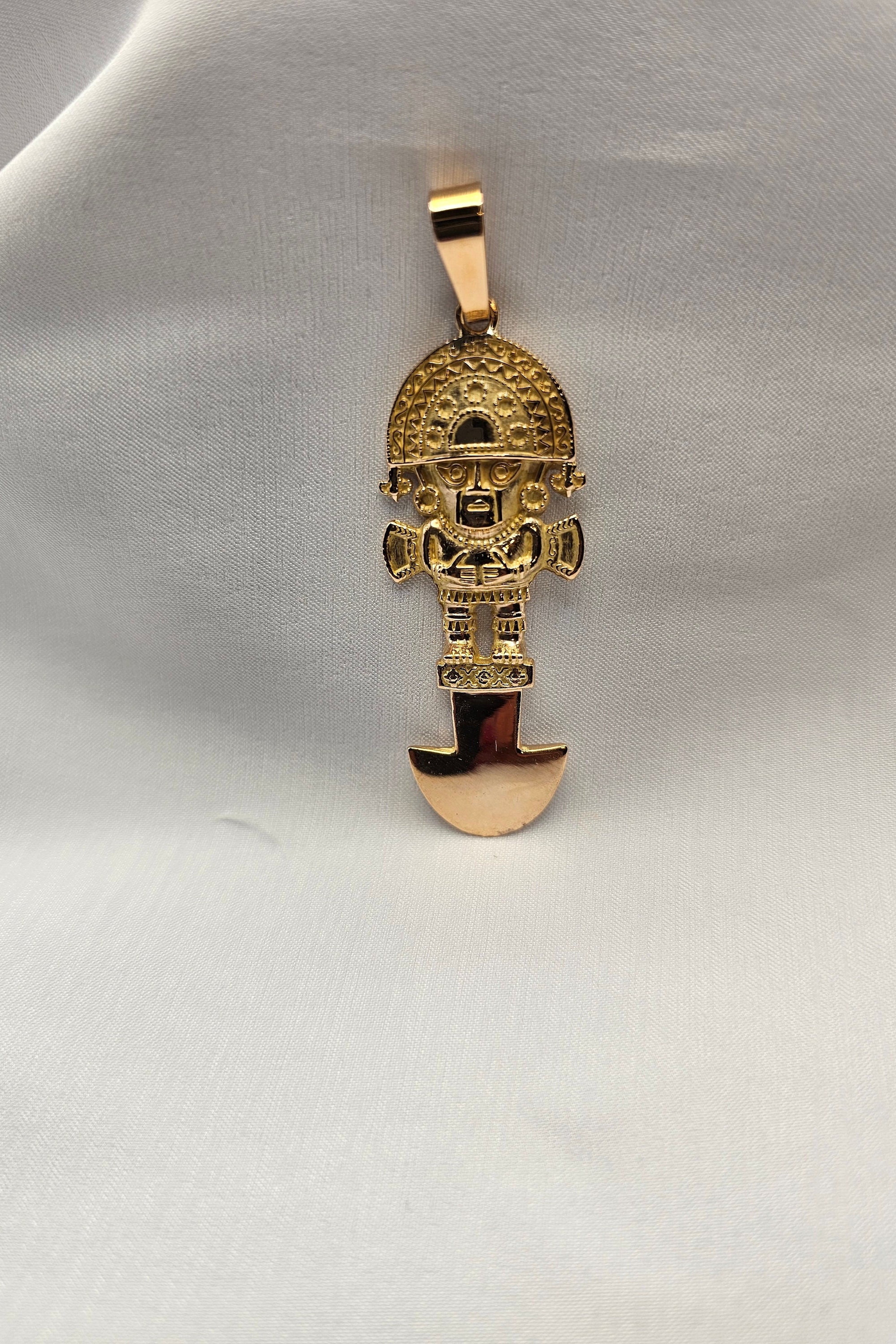 18K Solid Gold Tumi Pendant: Handmade Peruvian Jewelry - Etsy