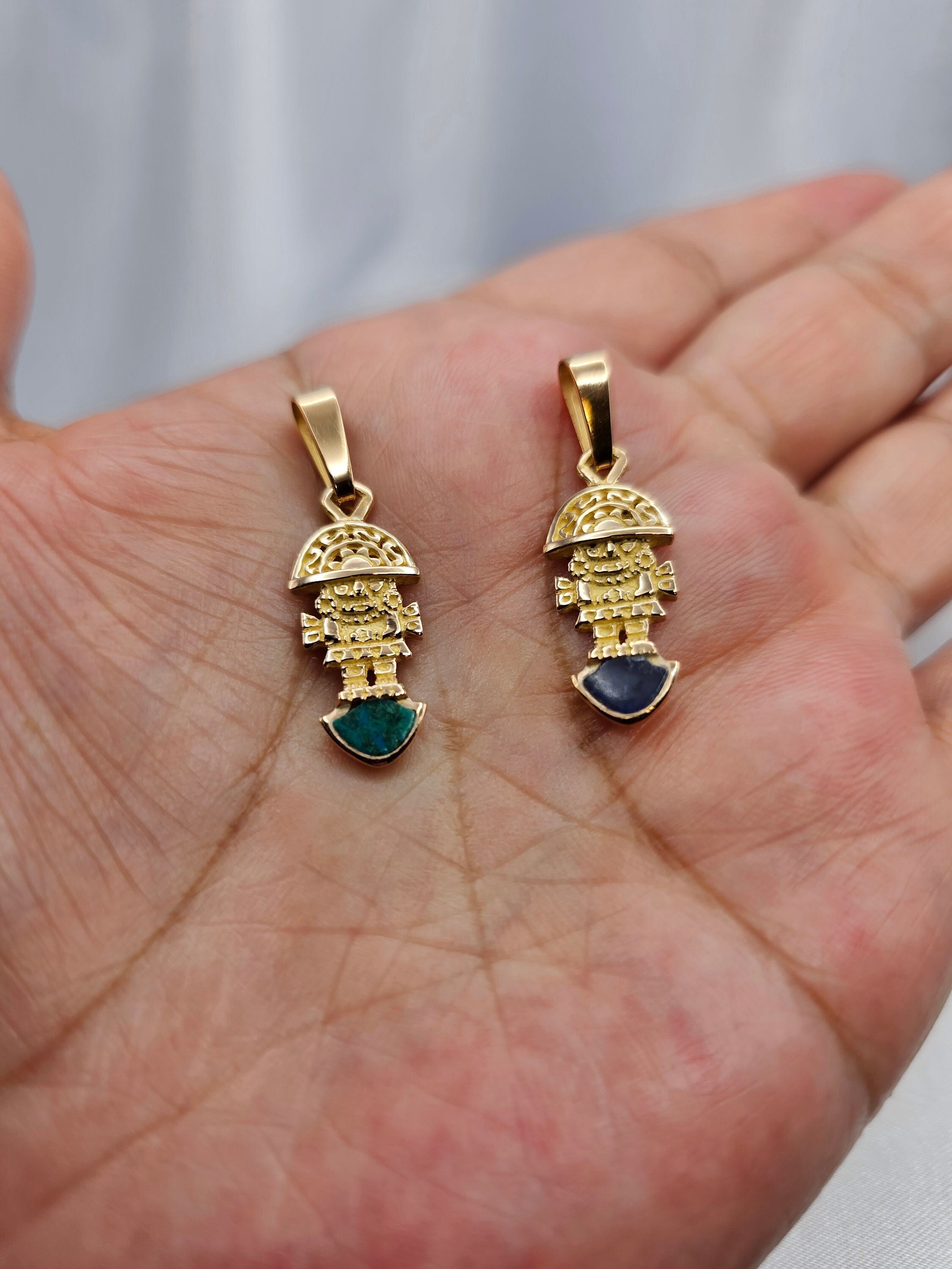 18k Solid Gold Tumi Pendant: Inca Handcrafted Peruvian Gift - Etsy