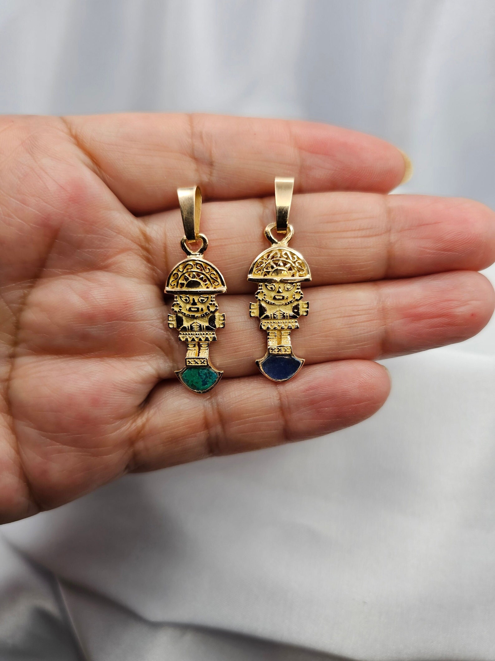 18k Solid Gold Pendant Handcrafted Peruvian Jewelry Etsy - Etsy