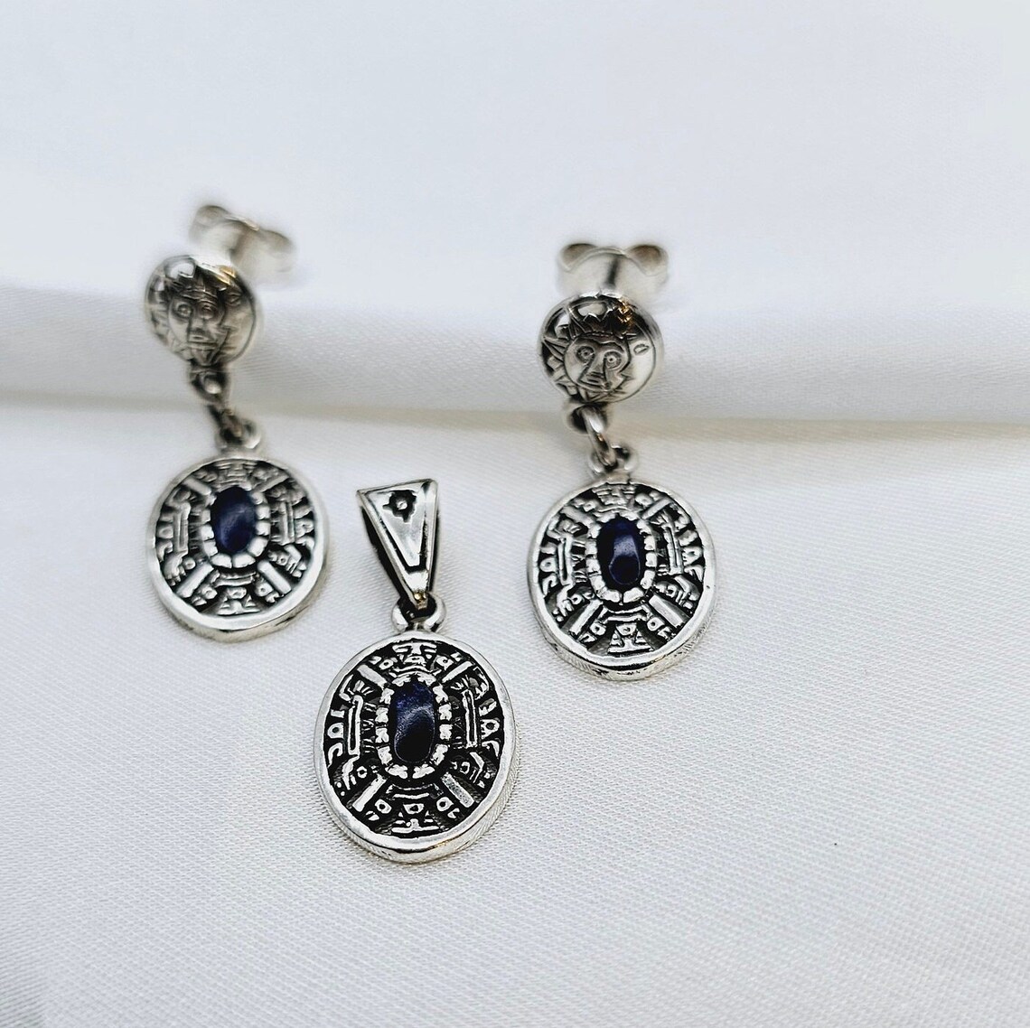 Handcrafted Sterling Silver Inca Jewelry Set: Peruvian Cultural Gift - Etsy