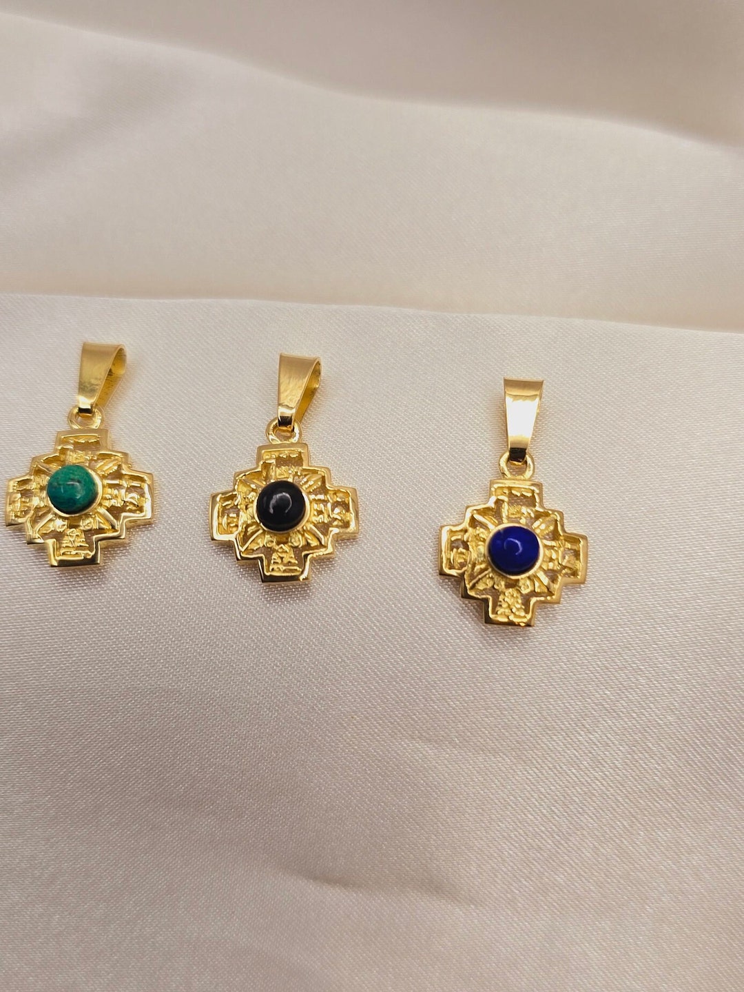 Inca Cross Pendants 18k Solid Gold, Chakana Cross 18k, Andean Cross 18k ...