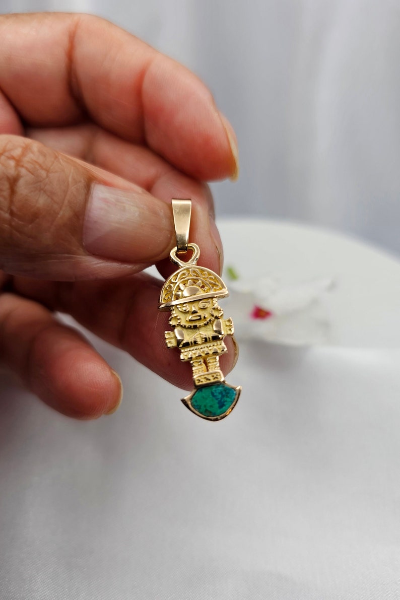 18k Solid Gold Pendant Handcrafted Peruvian Jewelry Etsy - Etsy