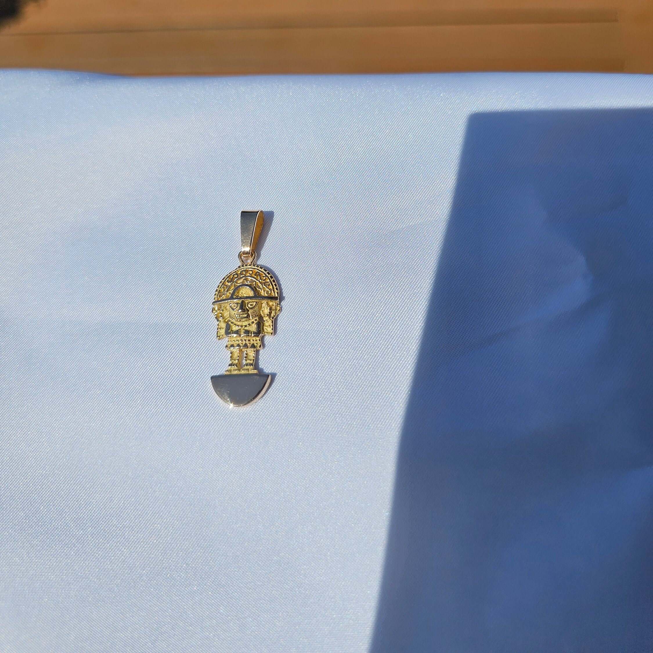 18K Solid Gold Tumi Pendant/ Hand Made / Best Gift/ Healing God/ Best ...