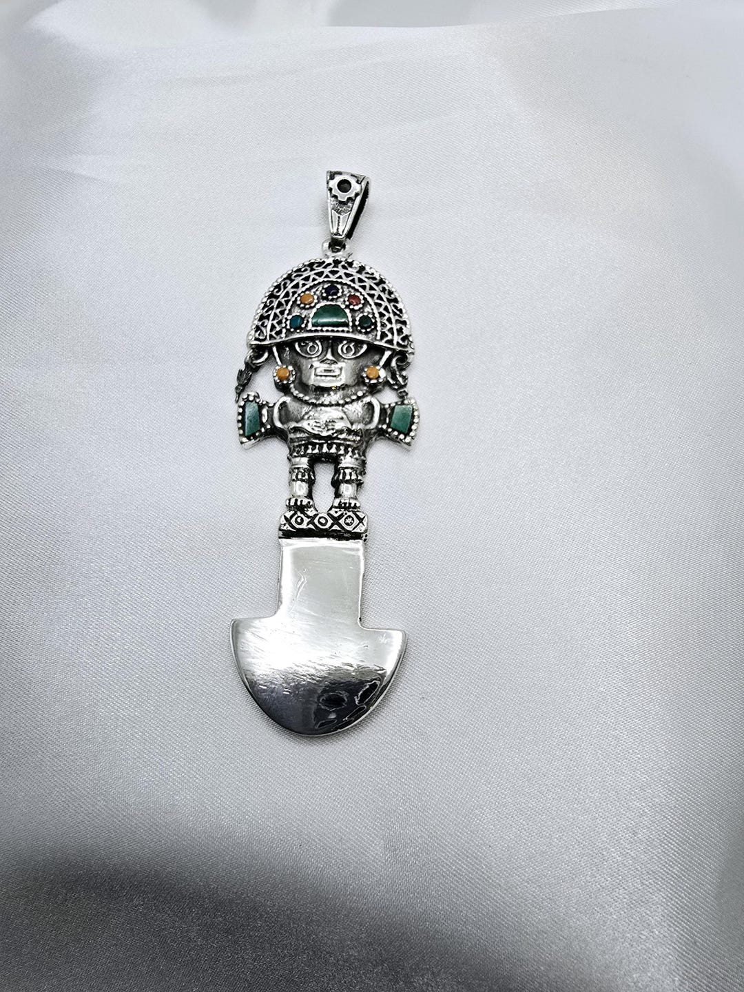 Tumi Pendant Silver.950, Tumi Stone Pendants, Healing God, Tumi ...