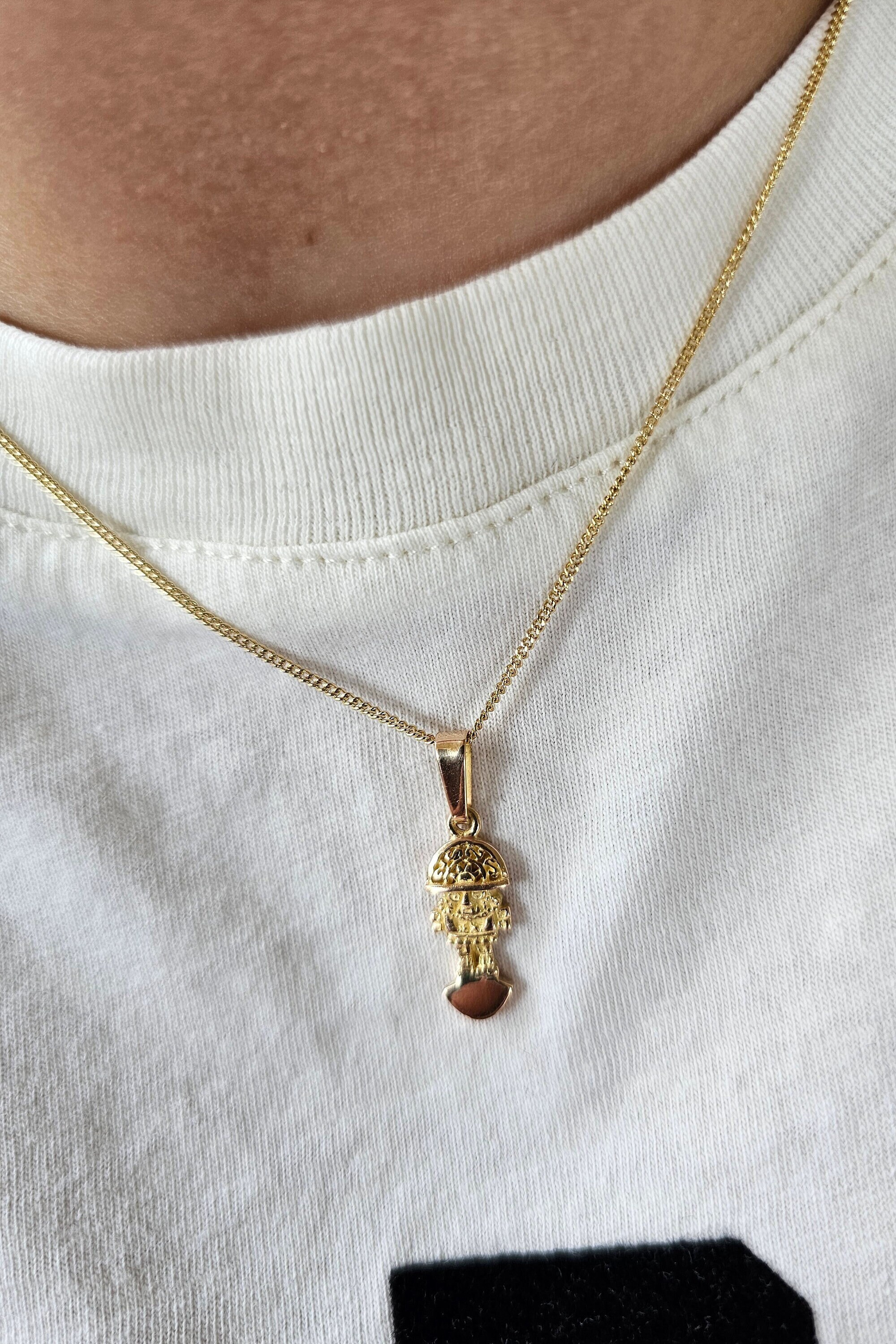 18k Gold Tumi Pendant & Chain / Healing God/ Inca Nife/ Gift for Women ...