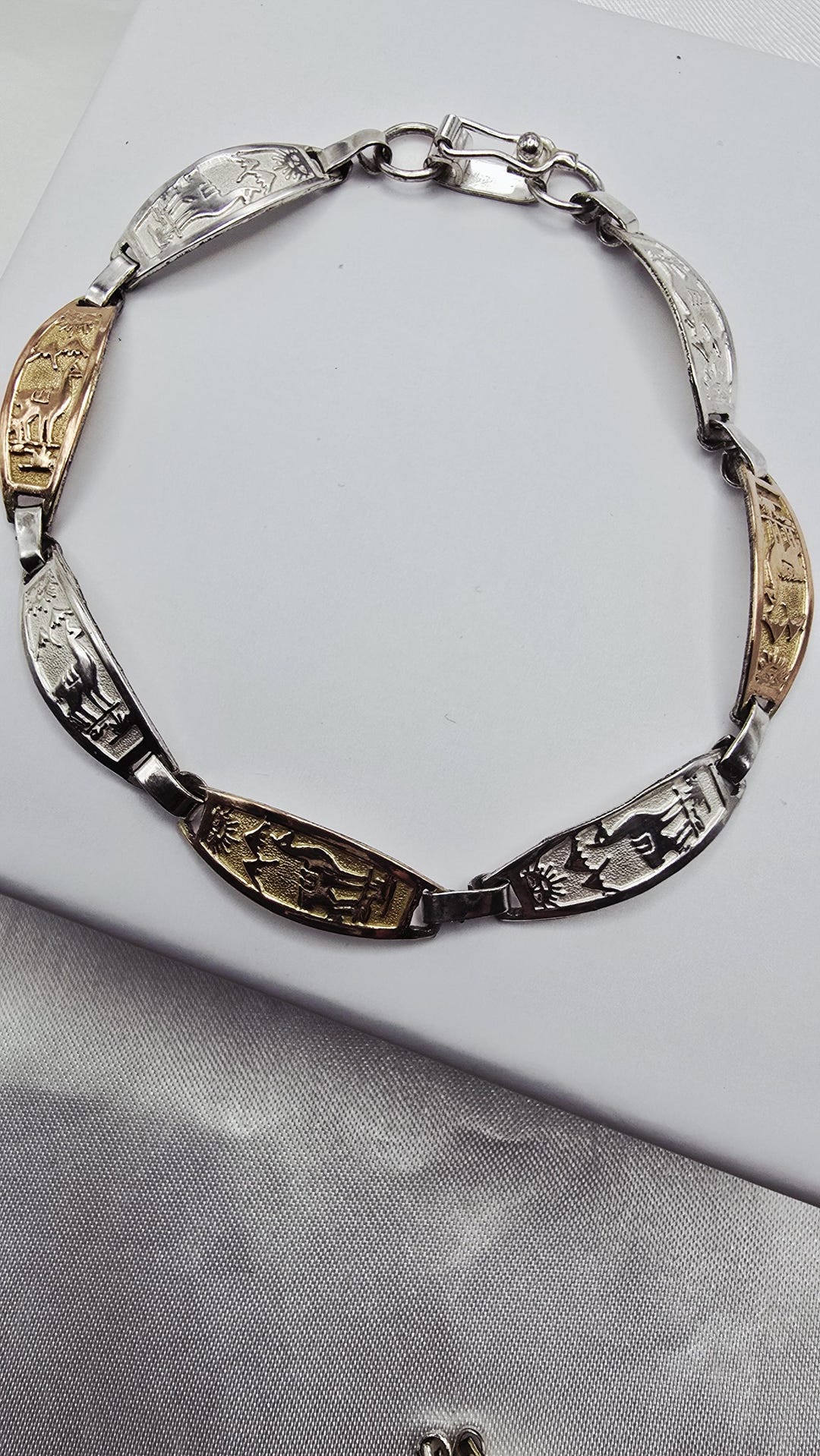 Llama .950 Silver Bracelet: Te Amo, 14k Gold Plated Charm - Etsy