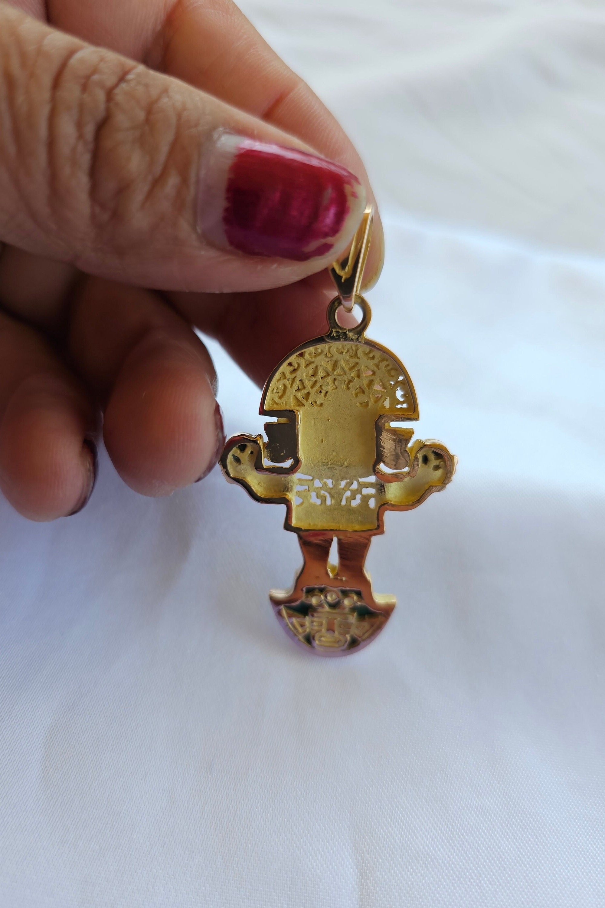 18k Solid Gold Tumi Pendant: Peruvian Inca Knife Charm - Etsy