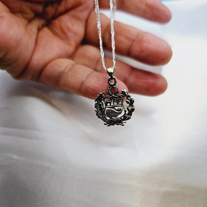 Handcrafted .950 Silver Peruvian Shield Pendant Necklace - Etsy
