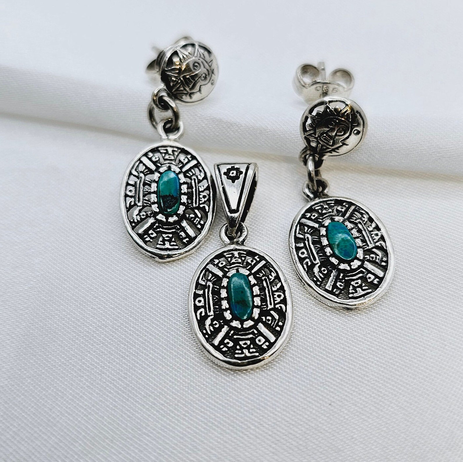 Handcrafted Sterling Silver Inca Jewelry Set: Peruvian Cultural Gift - Etsy