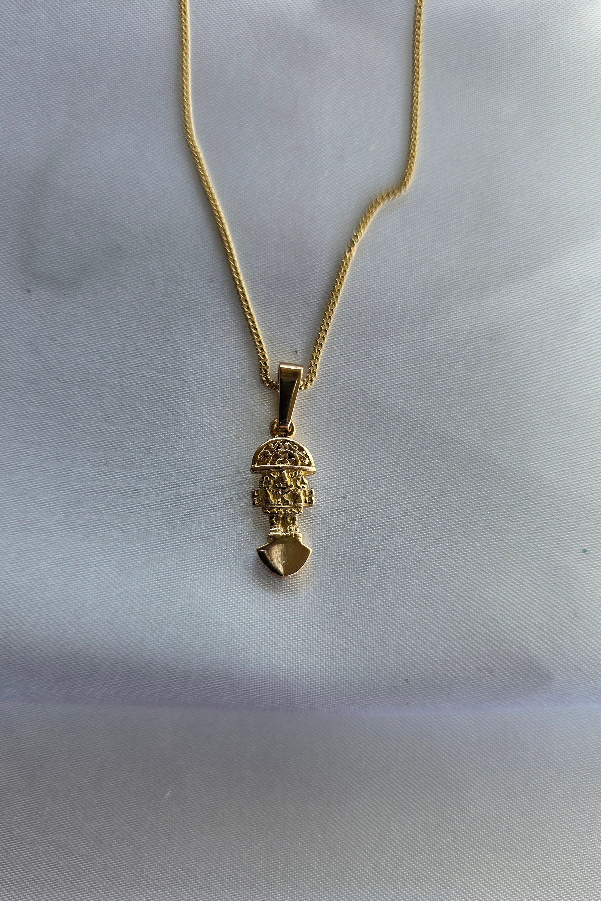 18k Gold Tumi Pendant & Chain / Healing God/ Inca Nife/ Gift for Women ...